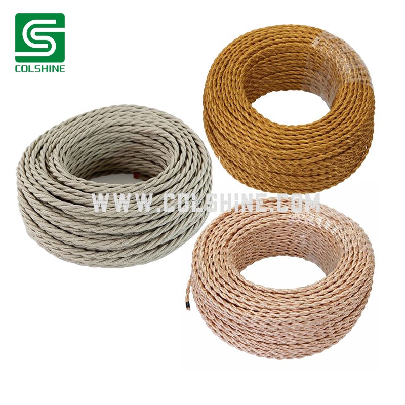 Fabric Covered Braided 2 Core Lighting cable