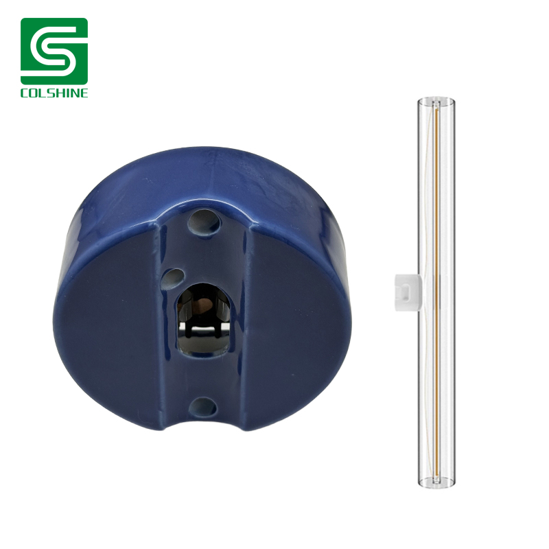 Porcelain S14d LED linear light fitting